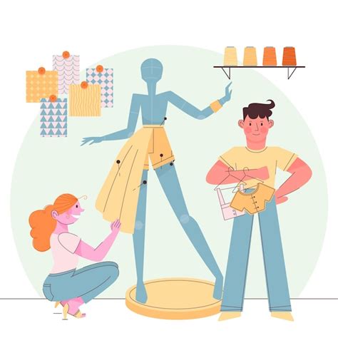 손으로 그린 패션 디자이너 일러스트 프리미엄 벡터