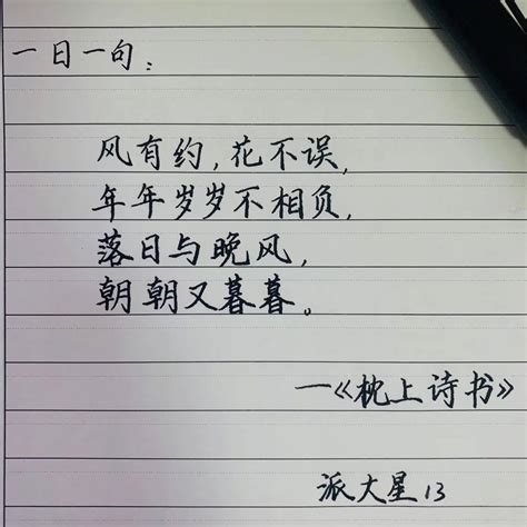 手抄每日一句诗词枕上诗书 年年岁岁 朝朝 相负
