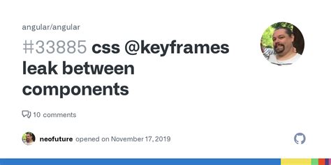 Css Keyframes Leak Between Components · Issue 33885 · Angularangular · Github