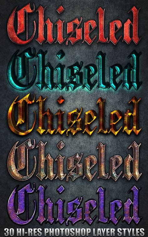 Chiseled Photoshop Styles 2d Graphics 3d Models Designfera