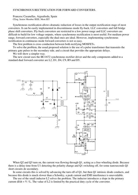 Pdf Synchronous Rectification For Forward Converters