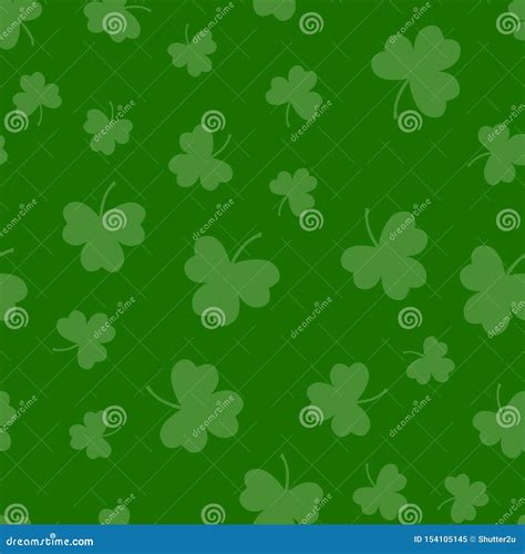 Seamless Green Shamrock Clover Leaf Pattern Background Saint Patrick S Day Abstract And Modern
