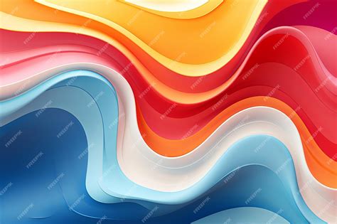 Abstract Colorful Gradient Wavy Shapes Background Vibrant 3d Render Wallpaper Premium Ai