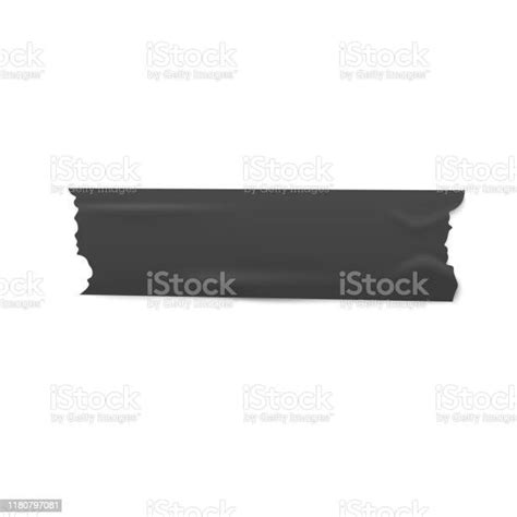 찢어진 가장자리 가 현실적인 스타일 검은 접착제 또는 마스킹 테이프의 한 조각 가장자리에 대한 스톡 벡터 아트 및 기타 이미지