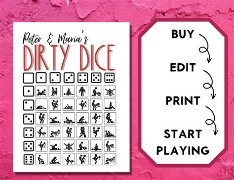 Editable Sex Position Sex Dice Personalized Dirty Dice Kinky Etsy