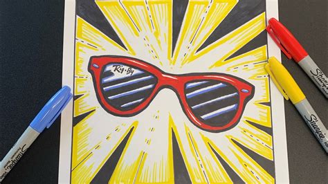 Як яскраво та швидко намалювати окуляри вчимося зображати предмети в стилі поп арт Ravlyk