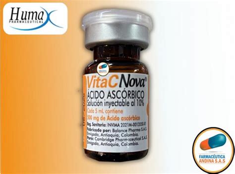 Vitamina C 500mg Inyectable X 1 Vial Vitacnova Humax