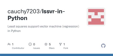 Github Cauchy7203lssvr In Python Least Squares Support Vector