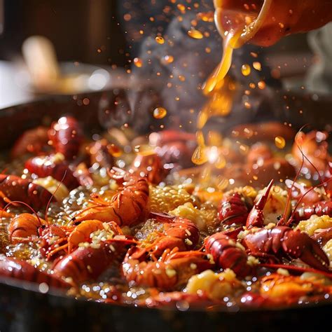 Cooking Spicy Crayfish Premium Ai Generated Image