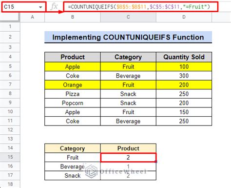 Use COUNTIF Function To Count Unique Values In Google Sheets