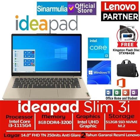 Jual Promo Spesial Laptop Lenovo Ideapad Slim I I G Gb Ssd Gb Win Ohs Abyss Blue