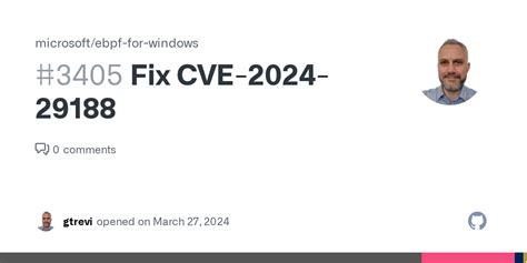 Fix Cve 2024 29188 · Issue 3405 · Microsoftebpf For Windows · Github