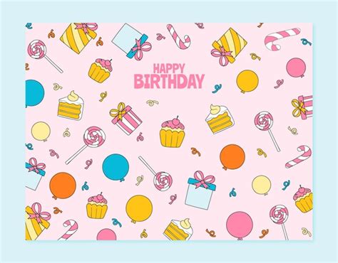 생일 파티 축하 포토콜 템플릿 무료 벡터