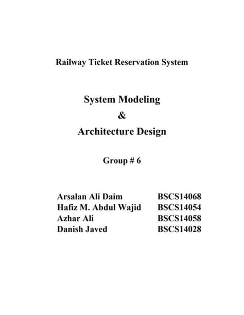 Online Railway Reservation System Pdf