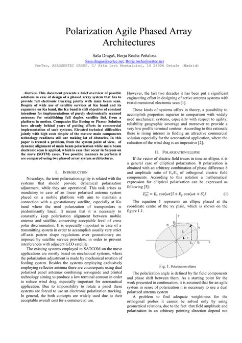 Pdf Polarization Agile Phased Array Architectures
