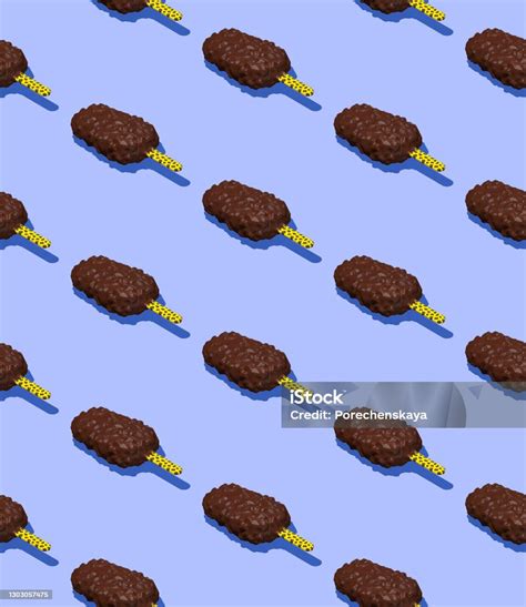원활한 등분성 3d 렌더 패턴 초콜릿 아이스크림 최소한의 디자인 아이스크림 애호가 레스토랑 사탕 가게 음식 배달 개념 0명에 대한 스톡 사진 및 기타 이미지 Istock