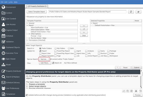 Update The Default Action For Multiple Cognos Reports Motio