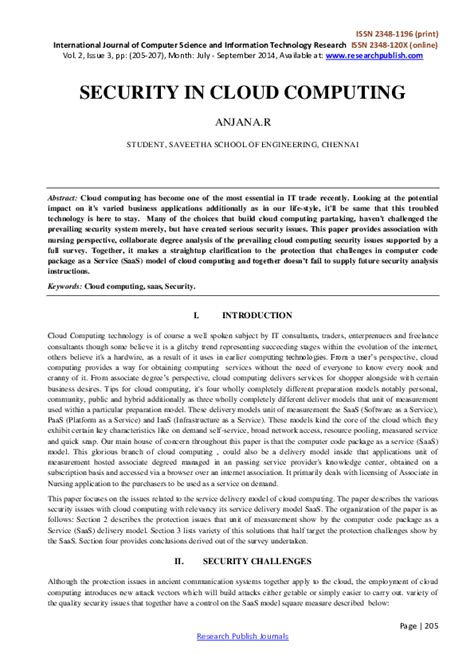 Pdf Security In Cloud Computing