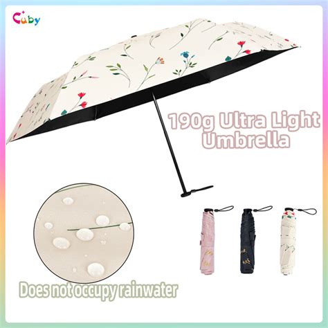 Cuby Umbrella Lightweight 139g Carbon Fiber Summer Mini Umbrella Uv Portable Unisex Umbrella