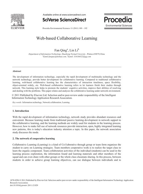 pdf web based collaborative learning