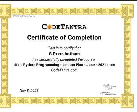 Purushotham G On Linkedin Python Codetantra Certification