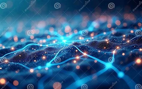 Digital Network Visualization With Nodes And Connections Representing Ai Stock Illustration