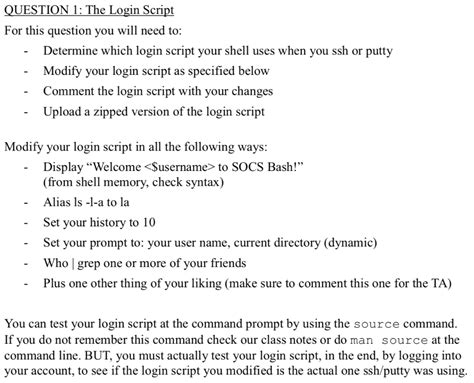 Solved Question 1 The Login Script For This Question You