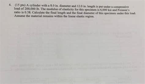 solved 15 pts a cylinder with a 8 0 in diameter and 12 0
