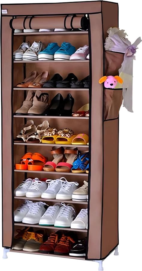 Youngshion 9 Tier Free Standing Shoe Rack With Dustproof Cover Shoe