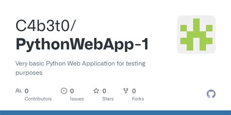 github c4b3t0 pythonwebapp 1 very basic python web application for