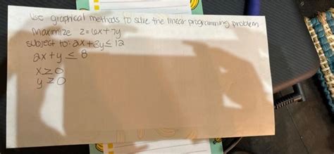 solved use graphical methods to salve the linear programming