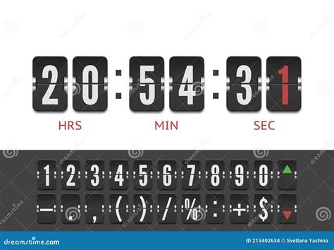 Scoreboard Number Font Retro Design Score Board Clock Template Vector Modern Ui Design Of Old