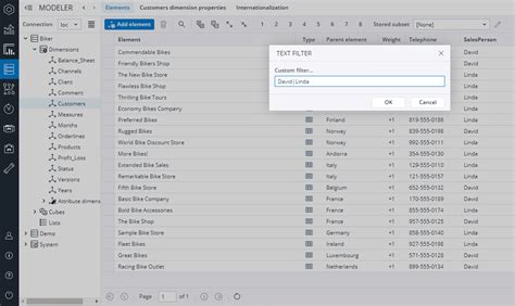 Sorting And Filtering Elements In Dimensions