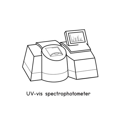 Diagrama De Espectrofotómetro Uv Vis Para La Ilustración De Vector De Esquema De Laboratorio De