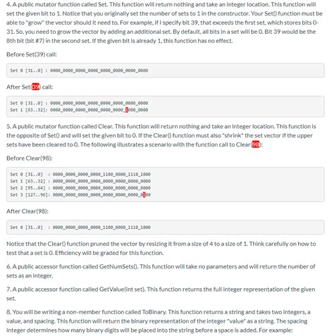 solved overview you will be designing a bitset class this