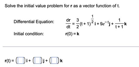 Solved Solve The Initial Value Problem For R As A Vector