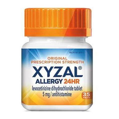 Xyzal Allergy Relief Medicine 24 Hour Relief 5mg 35 Tablets