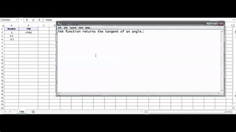 Excel Tan Function How To Use Tan Function Youtube