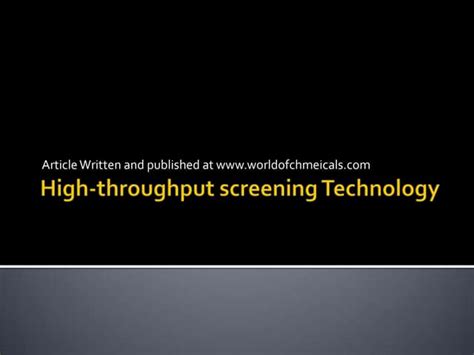 High Throughput Screening Pptx