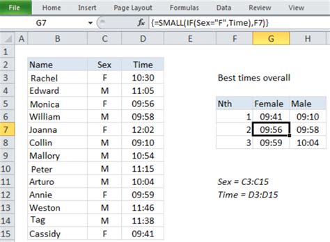Excel Formula Nth Smallest Value With Criteria Excelchat