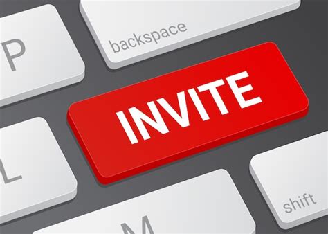 Premium Vector Closeup Of The Invite Button On A Realistic White