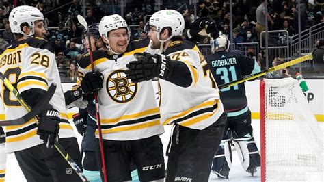 Jake Debrusk Scores Twice As Bruins Top Kraken 3 2 In Ot