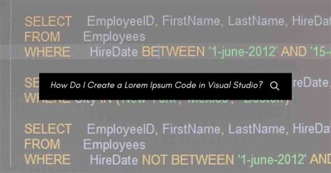 How Do I Create A Lorem Ipsum Code In Visual Studio Lipsum Hub