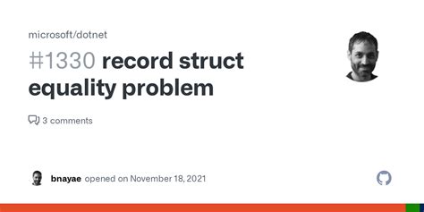 Record Struct Equality Problem · Issue 1330 · Microsoftdotnet · Github