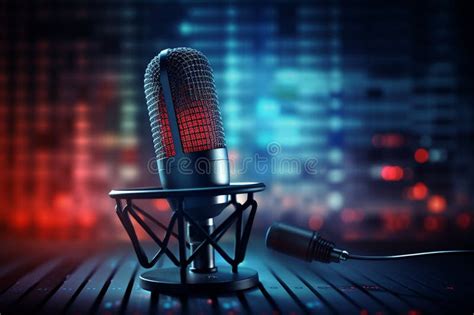 Microphone With Audio Waveform For Professional Recording Generative