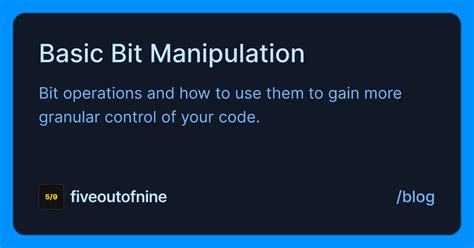 Basic Bit Manipulation