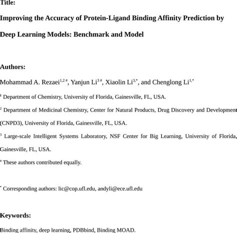 Improving The Accuracy Of Protein Ligand Binding Affinity Prediction By Deep Learning Models