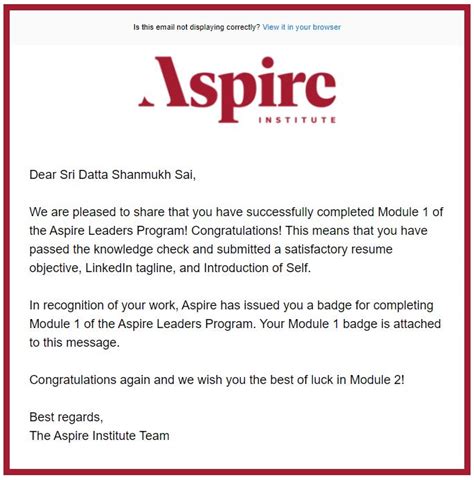 Sri Datta Shanmukh Sai Yeddu On Linkedin Aspireleaders Badgeunloked Nextlevel