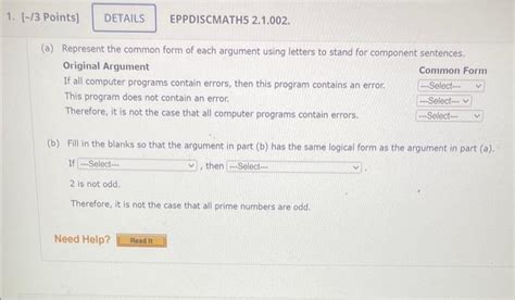 Solved A Represent The Common Form Of Each Argument Using