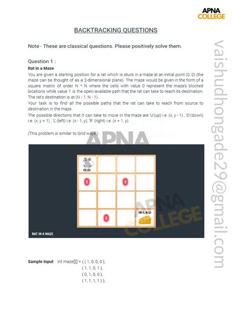 Backtracking Questions Pdf Applied Mathematics